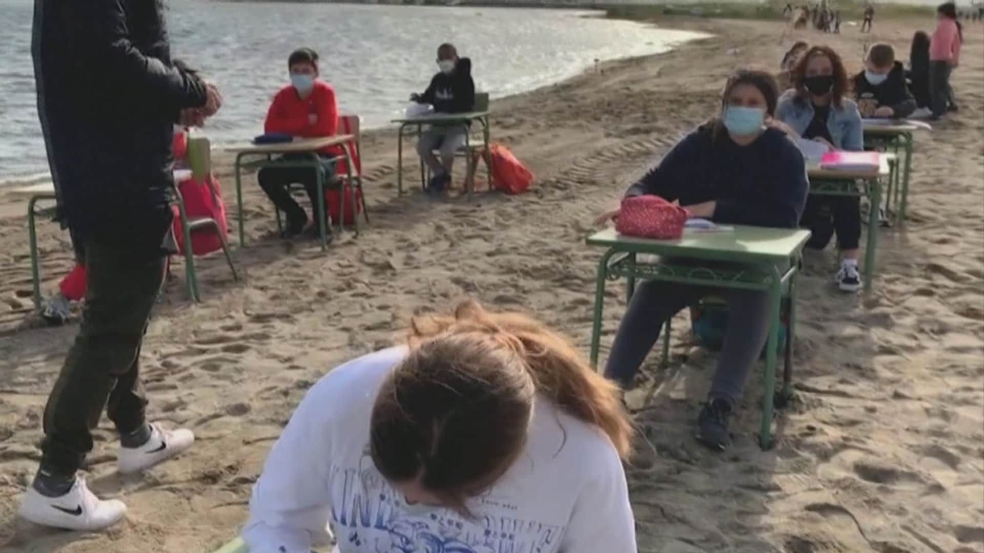 CTV Your Morning | Teacher in Spain sets up classroom for students to ...