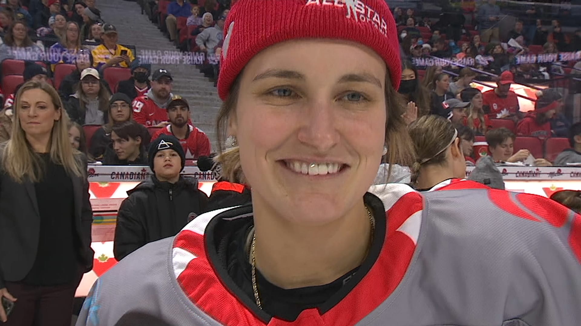 Poulin impressed even herself with her skills challenge win - Video - TSN