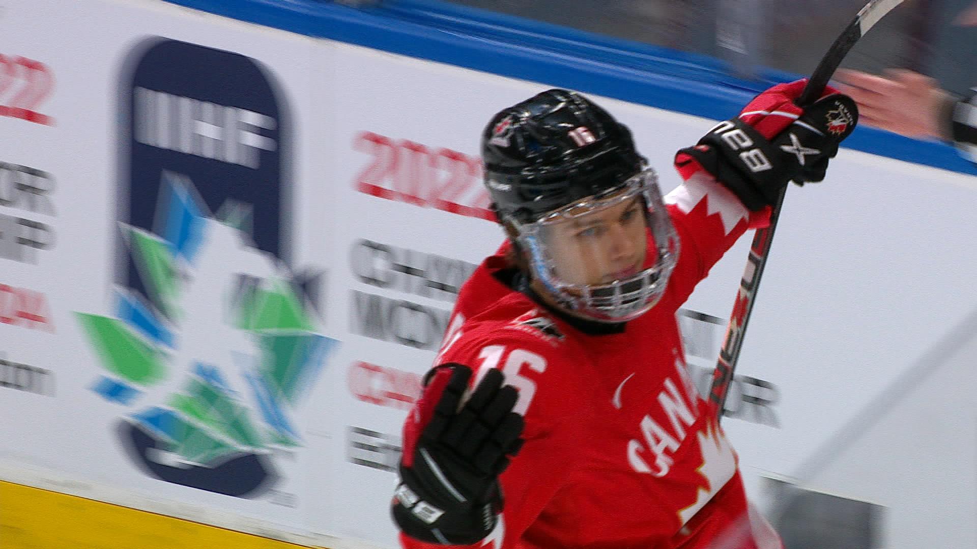 Bedard nets his fourth of the tournament, extending Canada's lead ...