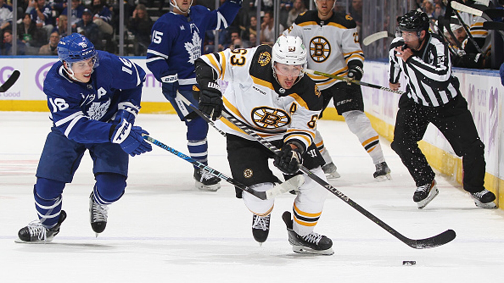 Marchand respects Marner's game, but chirps his 'terrible new skates ...