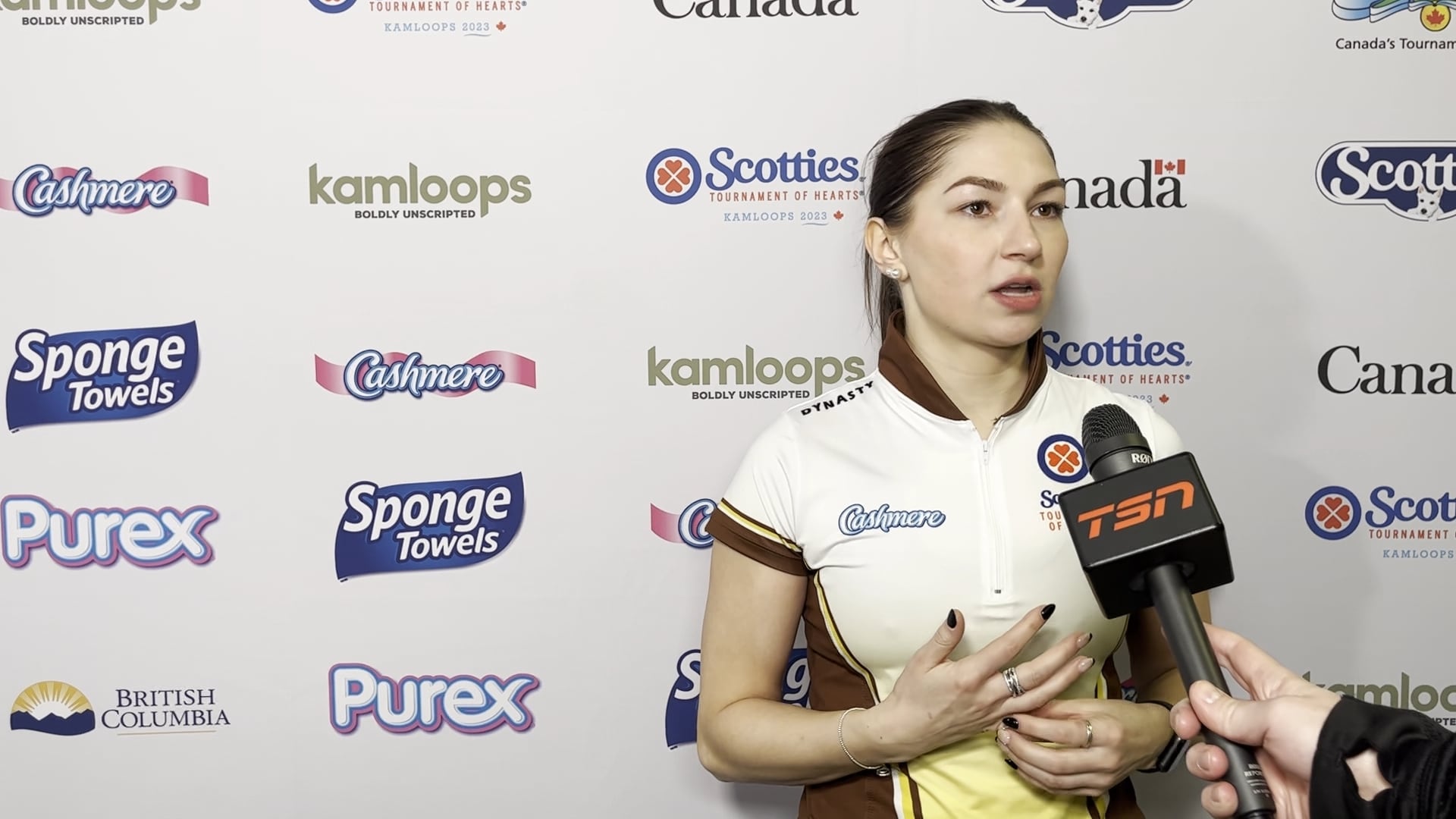 Burgess describes what it's like to play with curling legend Jones