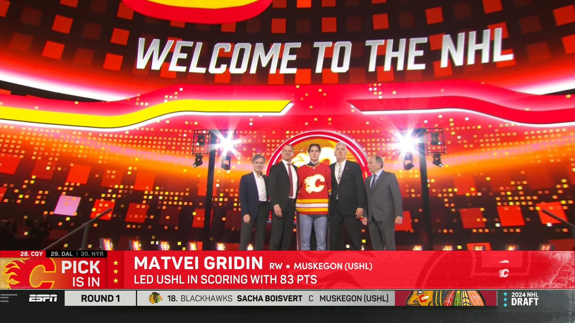 Flames select RW Gridin 28th overall - Video - TSN