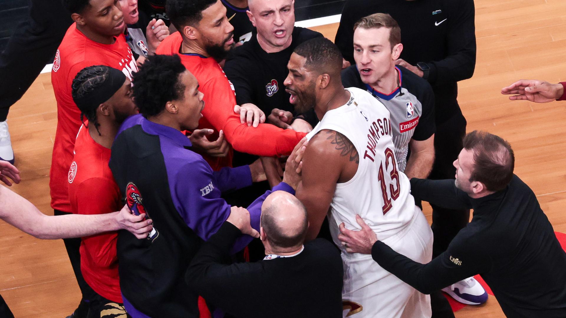 Tempers flare after Tristan Thompson runs up score with late dunk ...