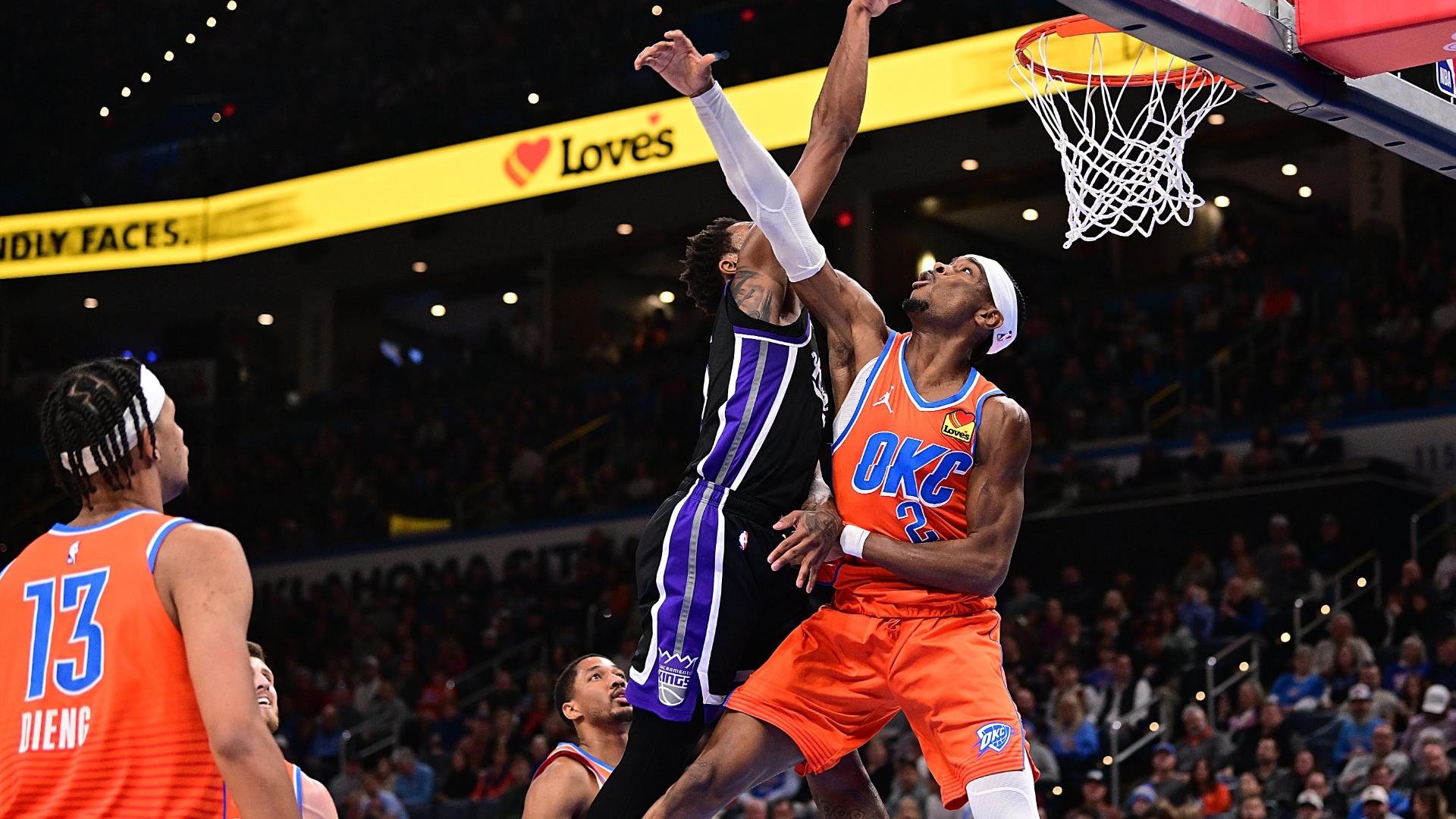 Must See: SGA gets up for a huge block at the rim - Video - TSN