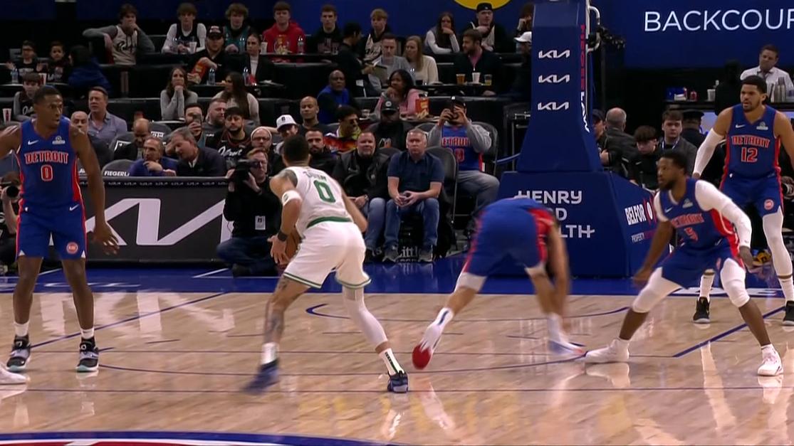 Tatum sends Cunningham flying with ankle-breaker on mean step-back ...