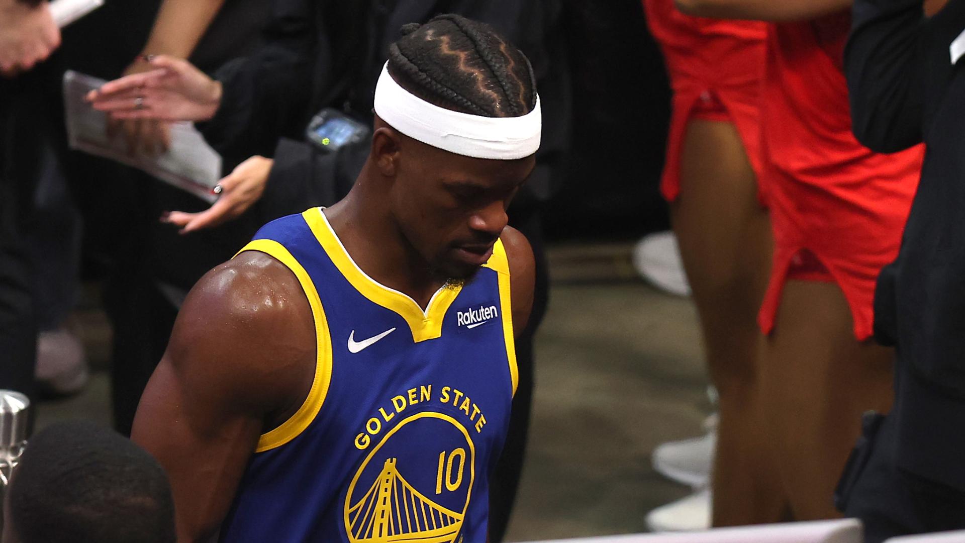 Jimmy Butler heads to locker room after being undercut by Amen Thompson ...