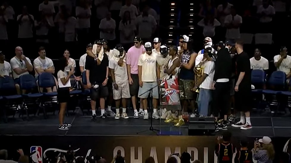 SGA, rocking a Canada flag, reflects on dream season at Thunder's NBA ...