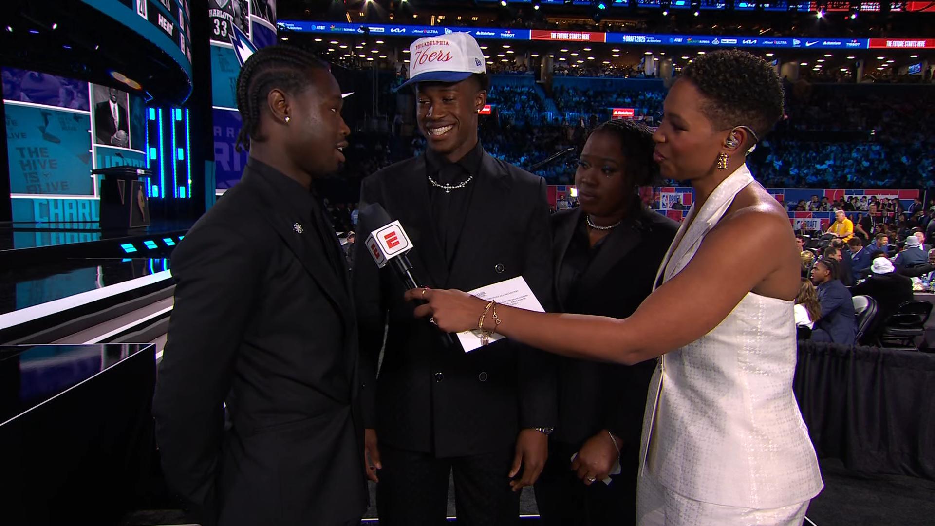 V.J. Edgecombe's family emotional after draft selection - Video - TSN
